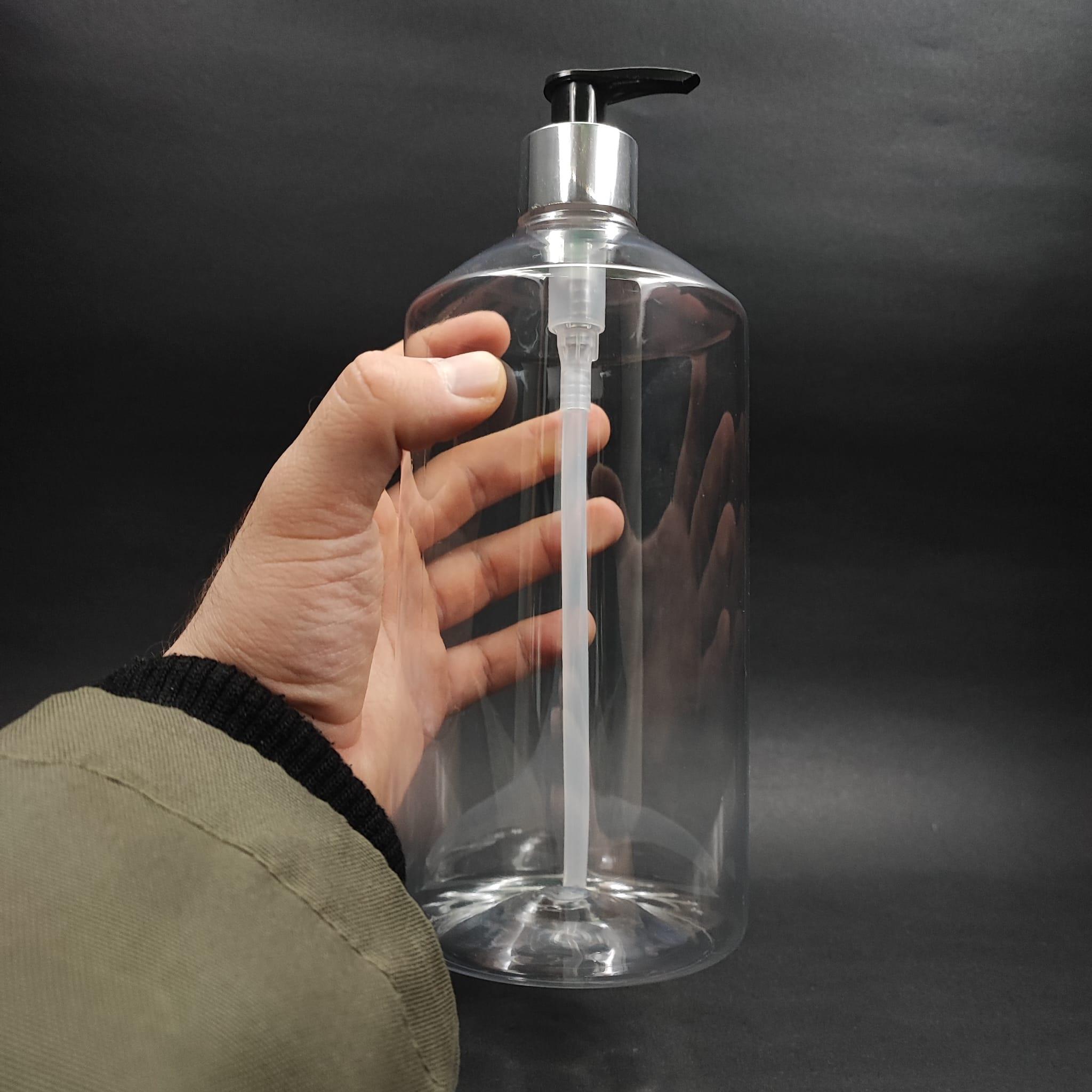 950 CC DÜZ MODEL PET ŞİŞE KÜT BOYUNLU GÜMÜŞ POMPALI - 950 ML POMPALI ...