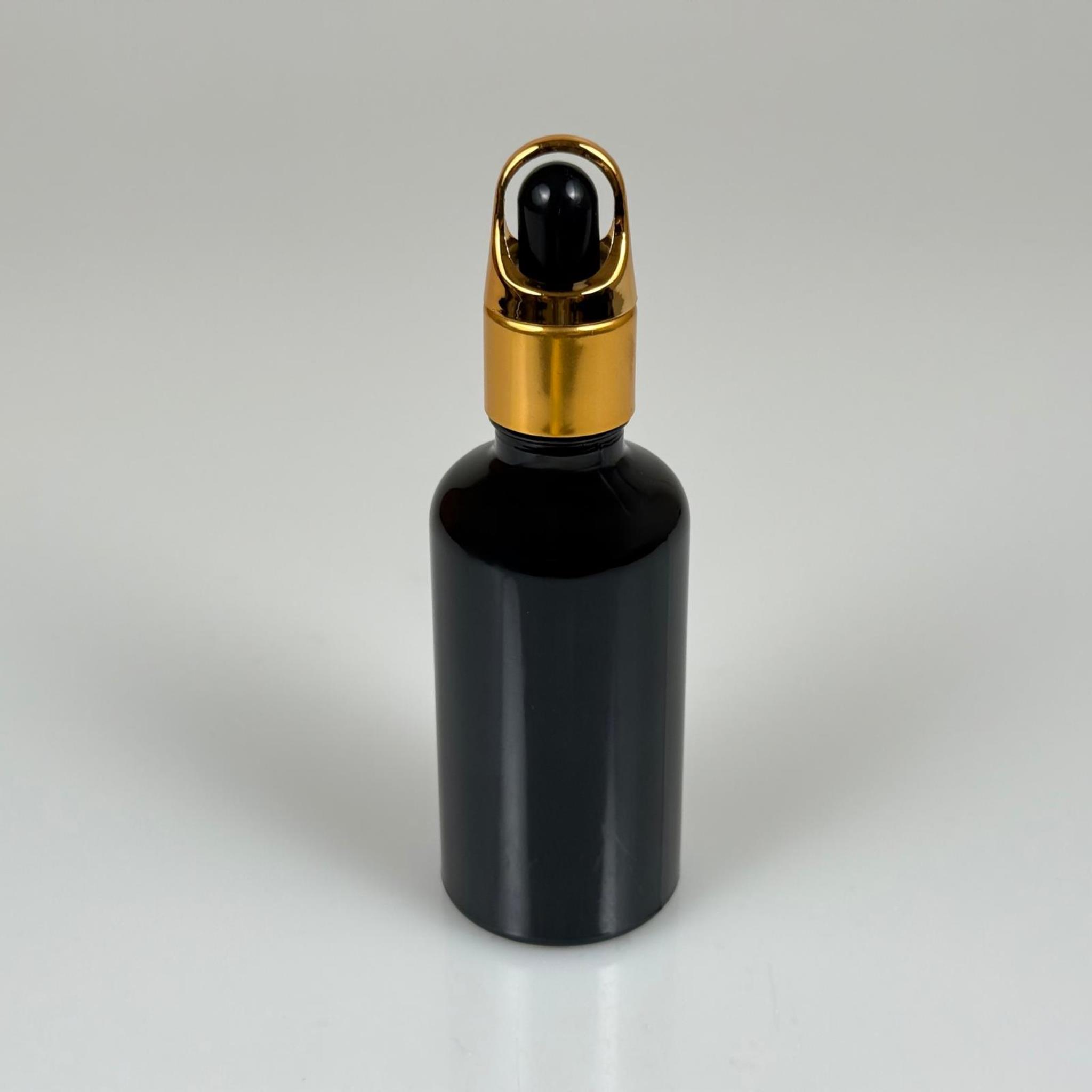 50 CC SİYAH CAM DAMLALIKLI ŞİŞE - SİYAH EMZİK - GOLD FLOWER SEPET MODEL ...