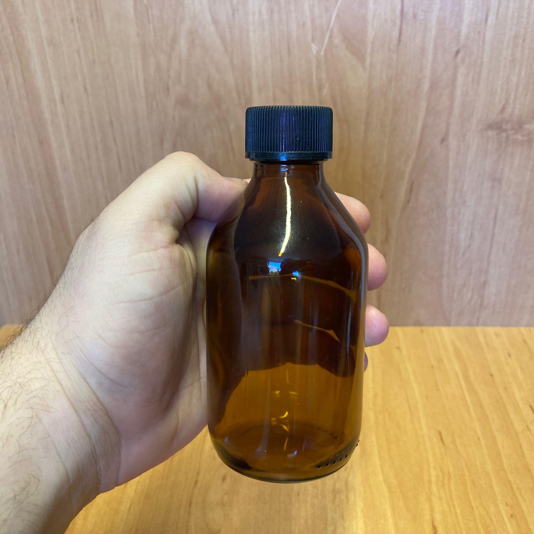 200 Cc Amber Cam ŞİŞe Sİyah Plastİk Kapakli 200 Ml Kahverengİ BoŞ Şurup ŞİŞesİ